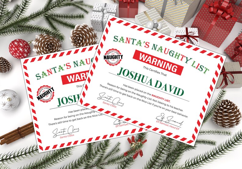 Editable Santa Warning Letter Printable Santa Naughty List - Etsy