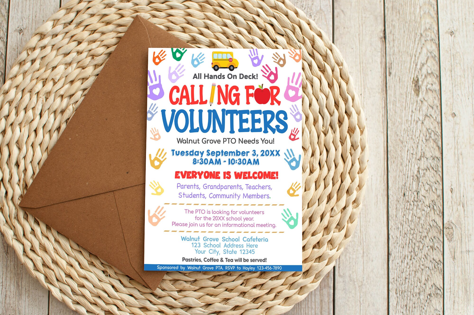 Editable Back to School Volunteer Recruitment Flyer, School Fundraiser ...