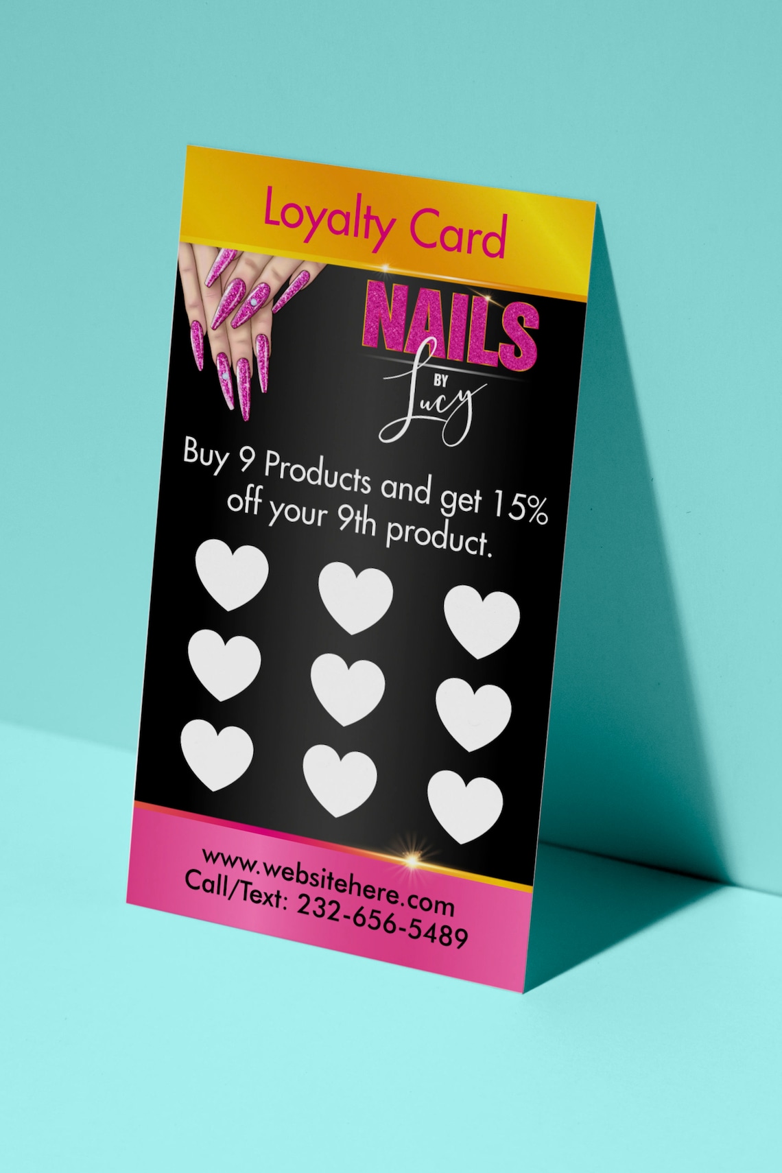 Nail Salon Loyalty Card Template Nail Tech Loyalty Cards | Etsy