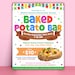Editable Baked Potato Bar Flyer, PTA PTO Fundraiser Flyer, School ...