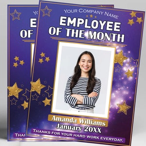 EDITABLE Star Employee of the Month Template BUNDLE | Printable ...