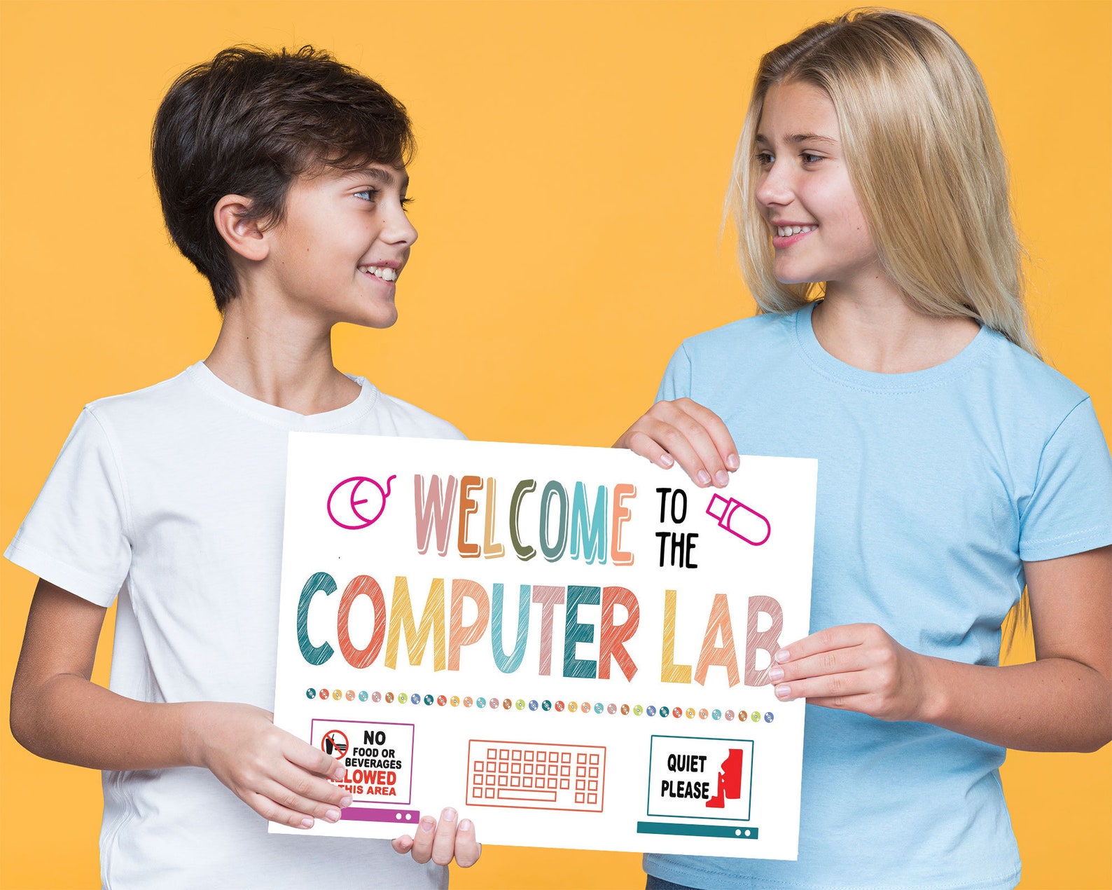 PDF Welcome to the Computer Lab Sign White Printable School - Etsy