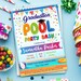 Pool Party Graduation Invitation, Kids Graduation Invites Pool Bash ...