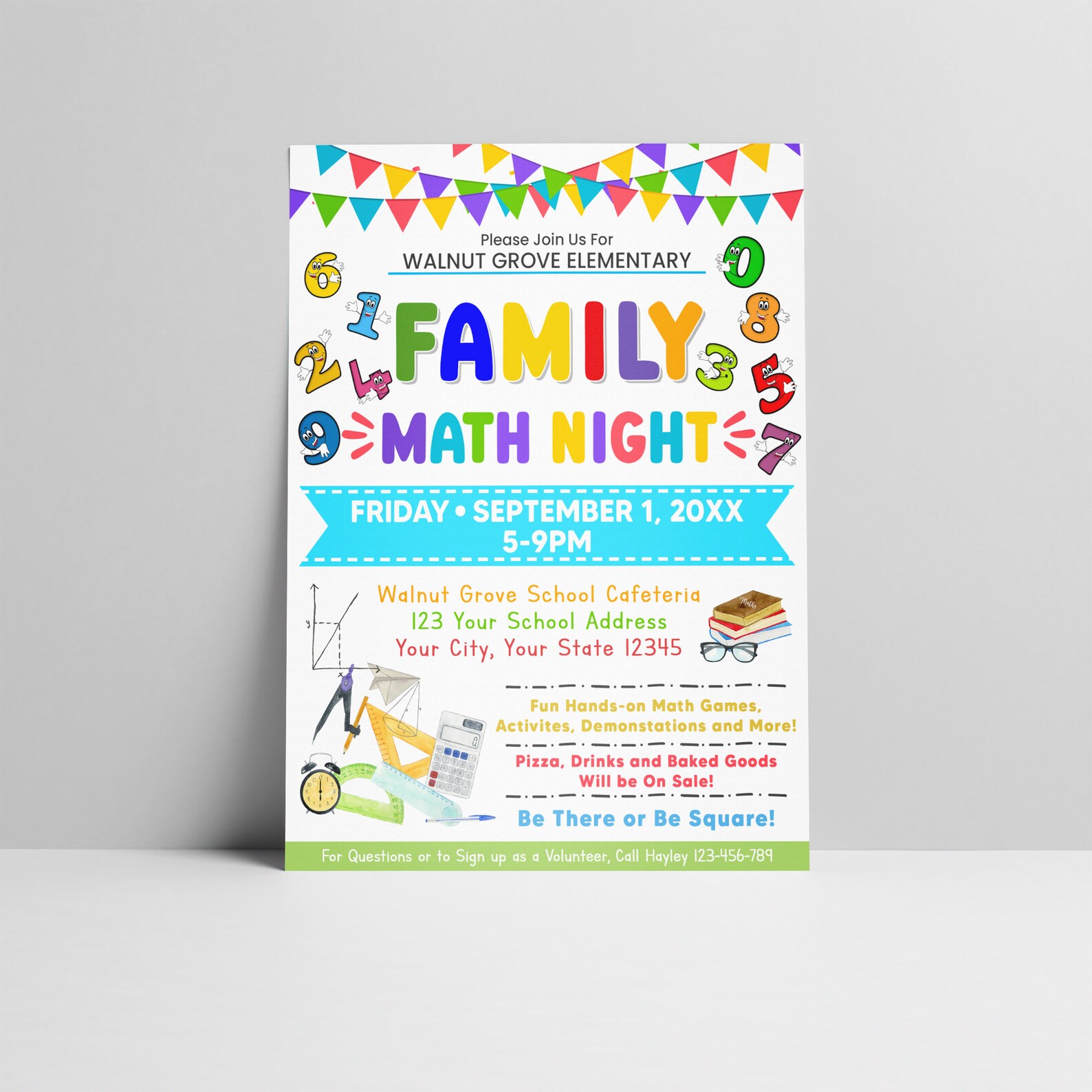 Editable Family Math Night Flyer PTO PTA Family School Flyer - Etsy
