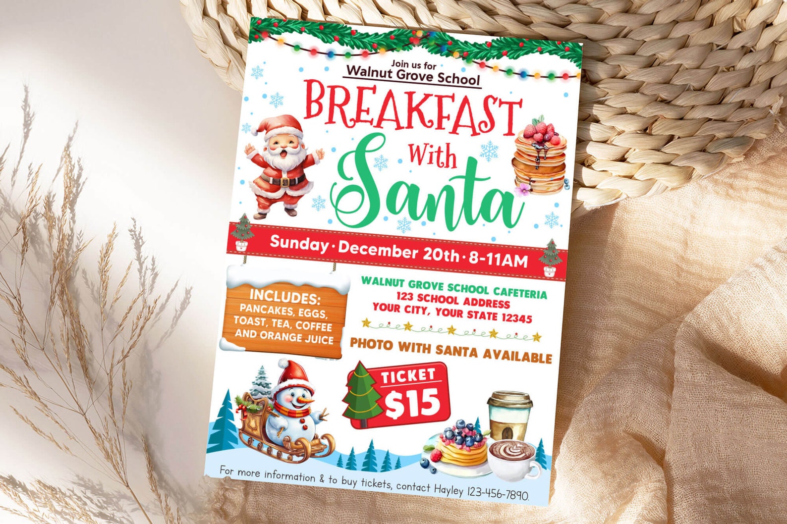 Editable Breakfast With Santa Flyer Template, Meet Santa Flyer ...