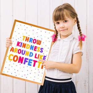 Colorful Kindness Classroom Sign, Boho Motivational Classroom Quotes ...