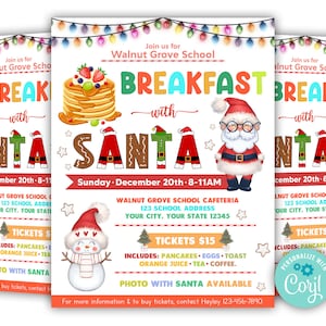 EDITABLE Breakfast With Santa Flyer Invitation, Meet Santa Flyer, Santa ...