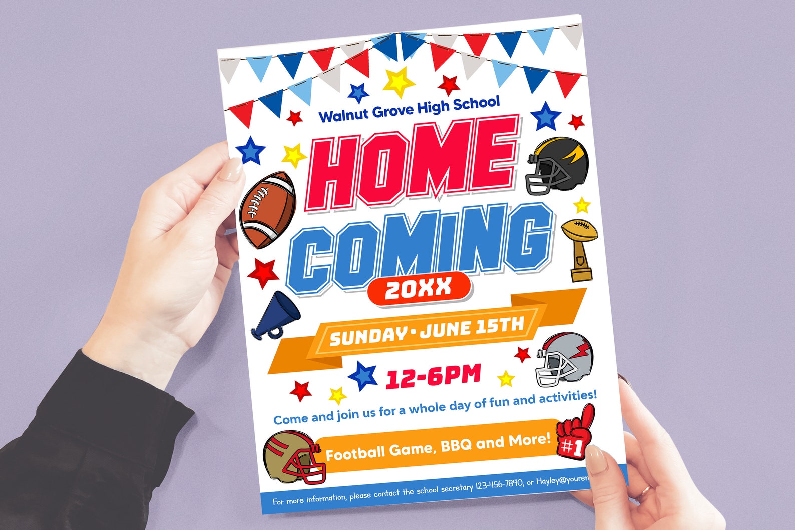 Editable Home Coming Flyer Template, School PTO PTA Fundraiser Event ...