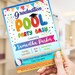 Pool Party Graduation Invitation, Kids Graduation Invites Pool Bash ...