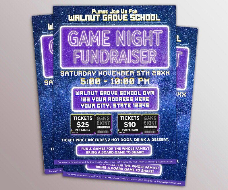 Editable Game Night Flyer Template, Family Game Night Invitation, DIY ...