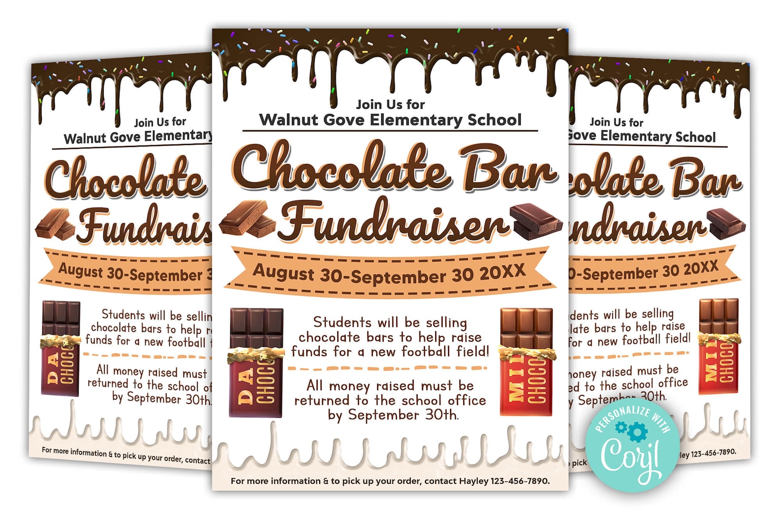 Chocolate Fundraiser Flyer Template, School Church Candy Fundraiser ...