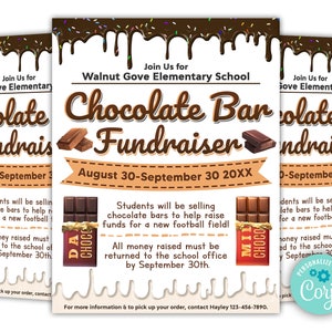 Chocolate Fundraiser Flyer Template, School Church Candy Fundraiser ...