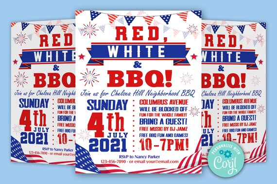 Rustic Barbecue Invitation |Neighborhood Cookout invitation Invite ...