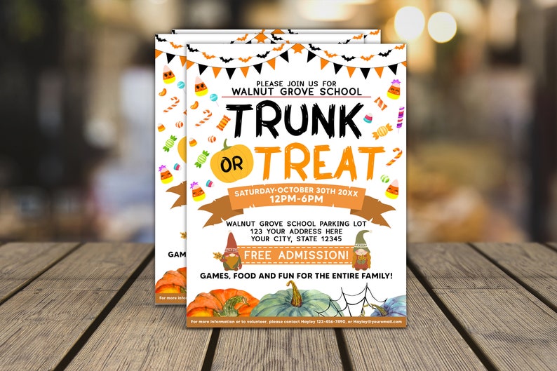 Editable Trunk or Treat Invite School Neighborhood Church - Etsy