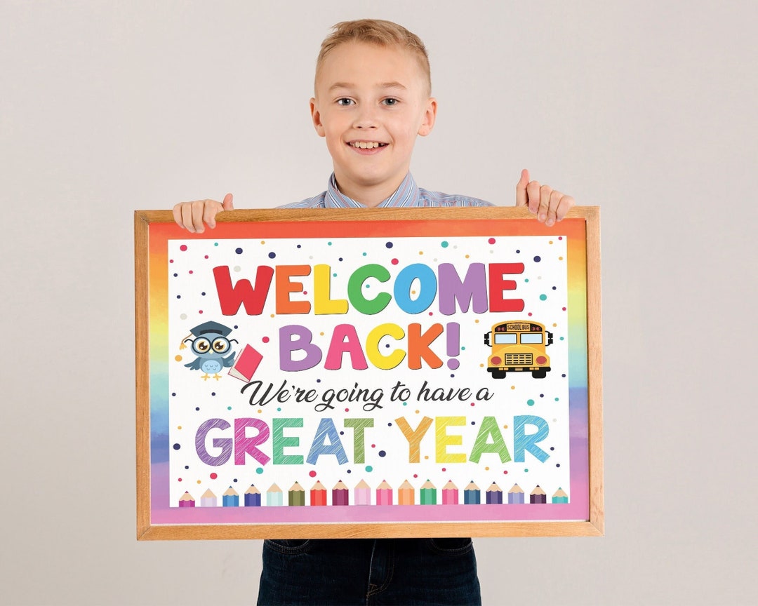 Back to School Welcome Sign PRINTABLE, Colorful Welcome Back to School ...
