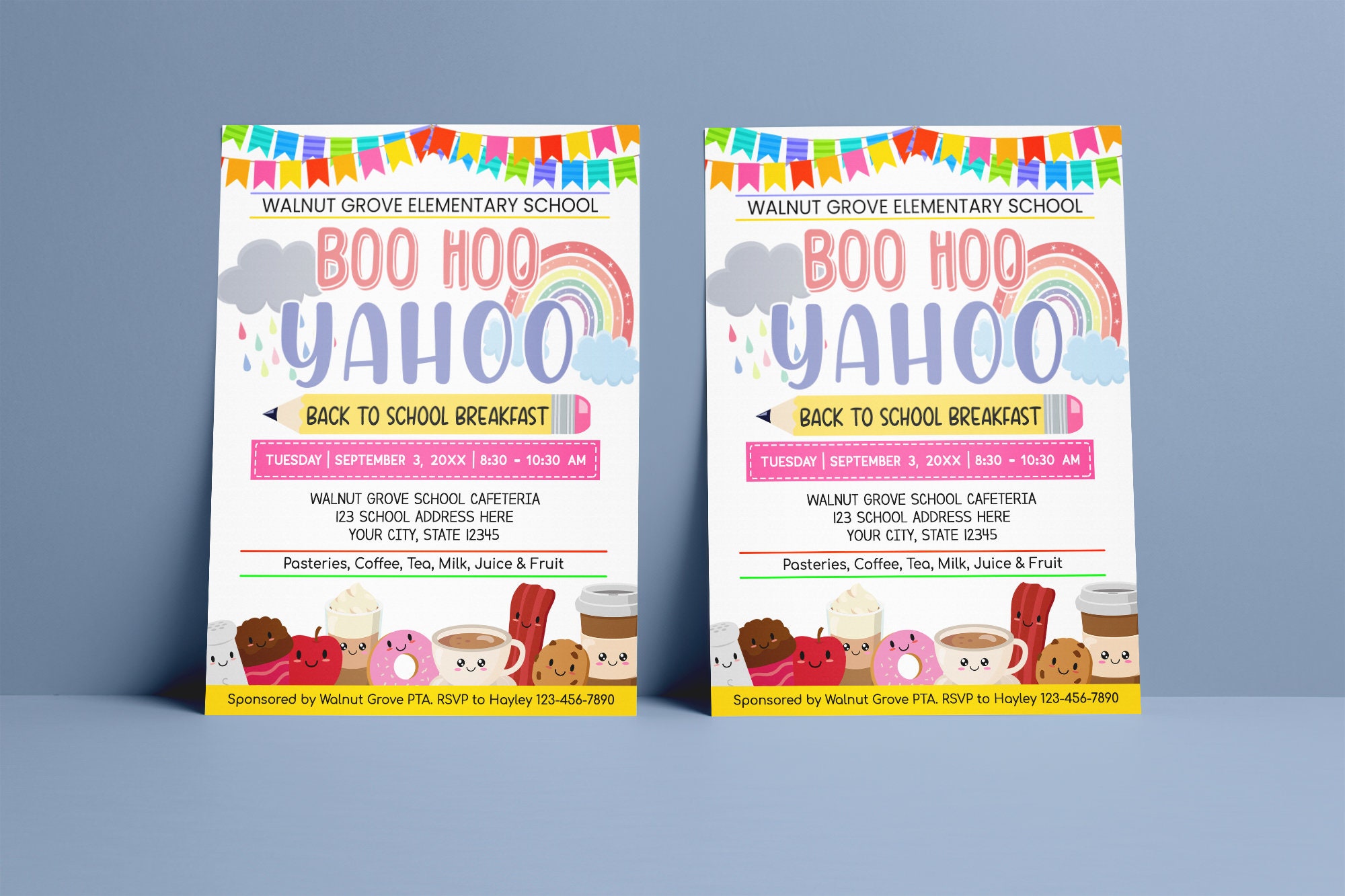 EDITABLE Boo Hoo Yahoo Back to School Breakfast Flyer PTA PTO - Etsy