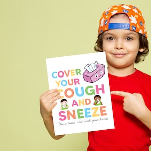Printable Cover Your Mouth When You Cough or Sneeze Sign, PDF School ...