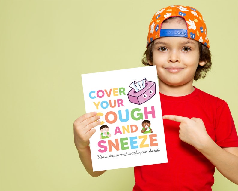 Printable Cover Your Mouth When You Cough or Sneeze Sign PDF - Etsy