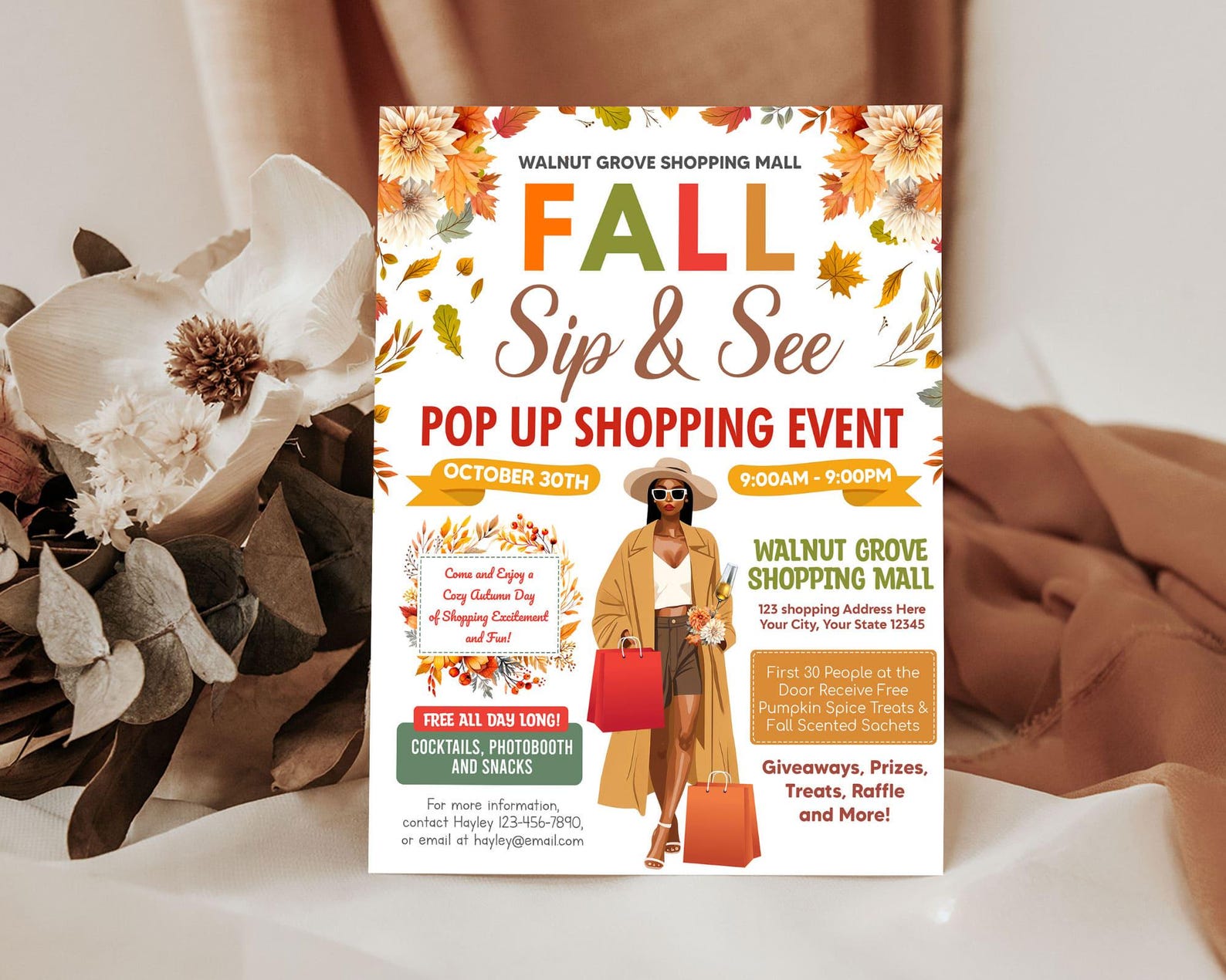 Printable Fall Pop-up Shop Event Flyer Editable Template - Etsy