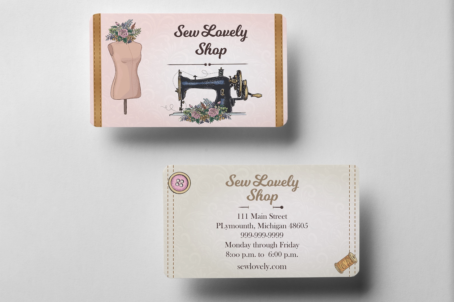 Sewing Business Card Template Tailor Seamstress Crafter | Etsy