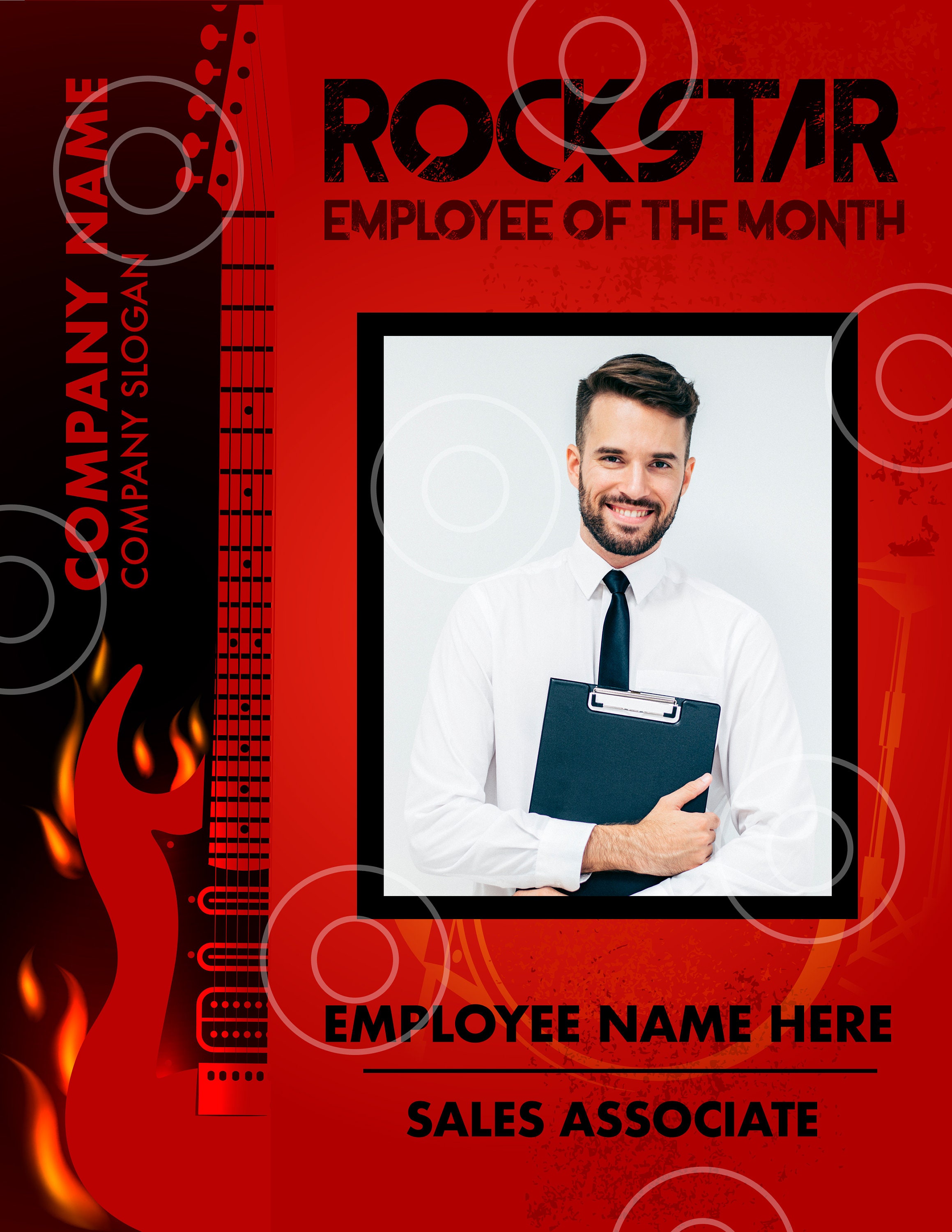 Set of 2 EDITABLE Rockstar Employee of the Month Certificate | Etsy