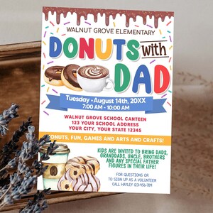 Donuts With Dad Flyer, Pastries With Parents Flyer, Back to School ...