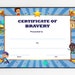 Printable PDF Certificate of Bravery, Blue PDF Kids Certificate ...