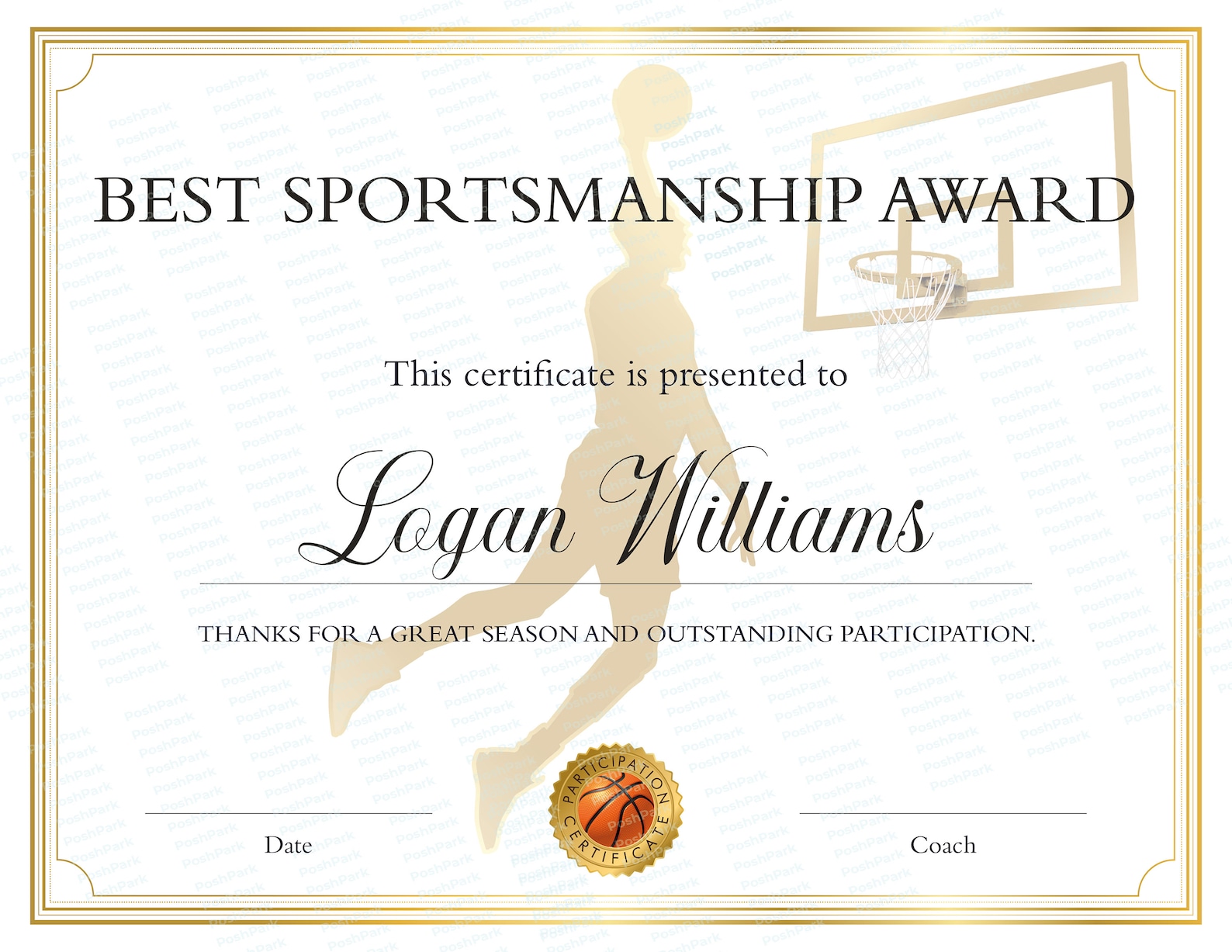 EDITABLE End of Season Basketball Award Certificates, 16 Basketball ...