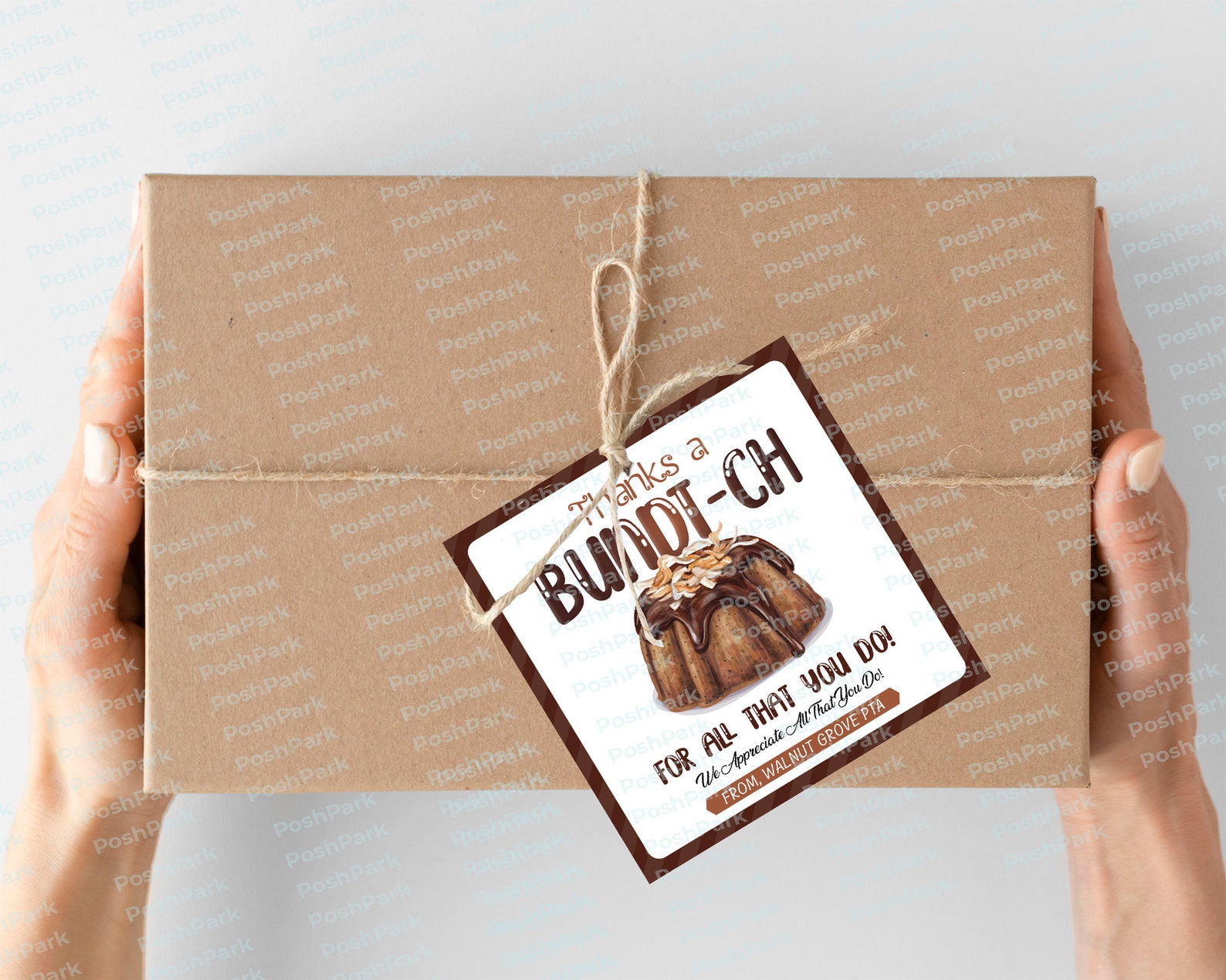 Editable Bundt Cake Tag Thanks a BUNDT-CH for All That You - Etsy