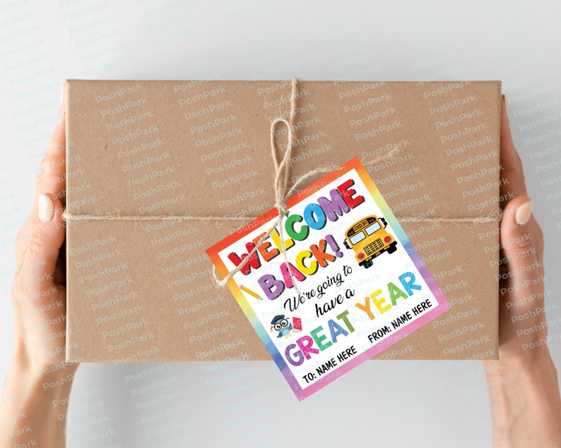 EDITABLE Welcome Back to School Gift Tag Template, Colorful First Day ...