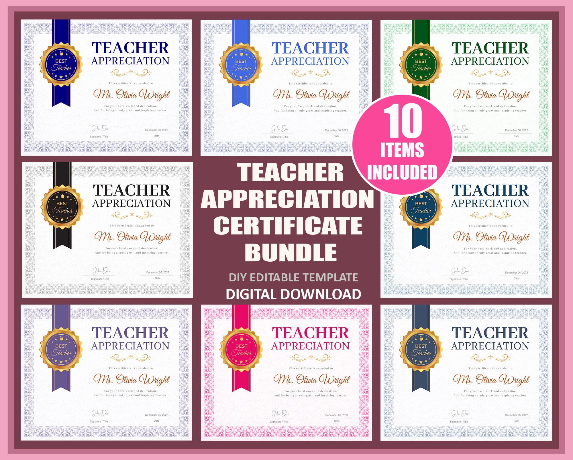 Teacher Appreciation Certificate