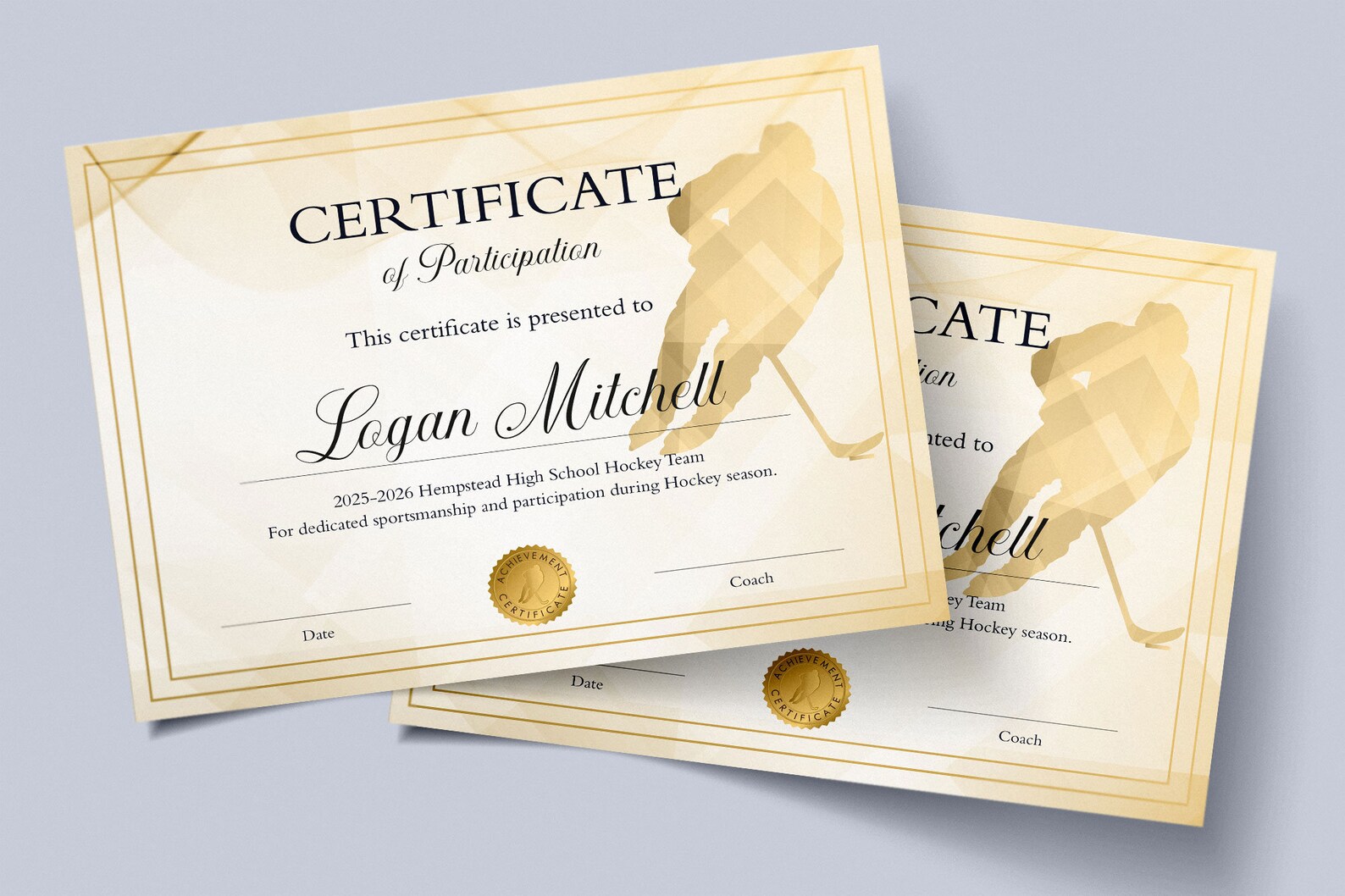 Editable Hockey Certificates Printable Hockey Award | Etsy