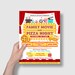 Editable Pizza and Movie Night Flyer Template, Cinema Movie Invitation ...
