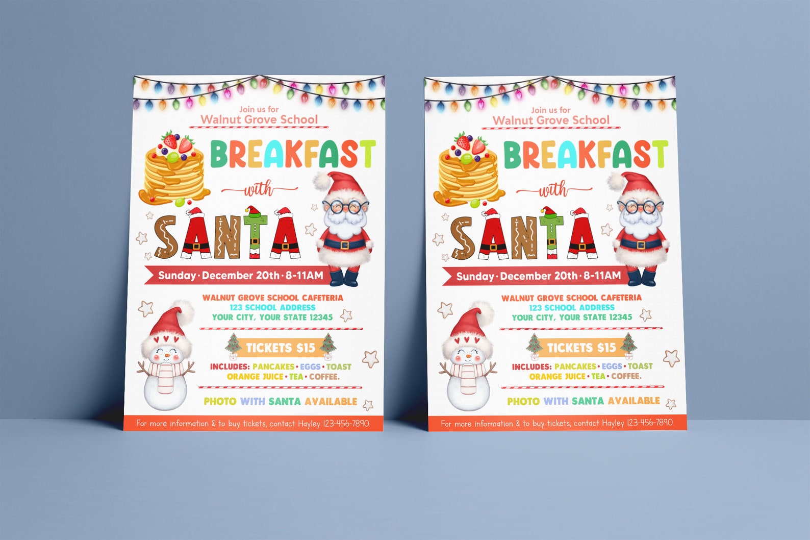 EDITABLE Breakfast With Santa Flyer Invitation, Meet Santa Flyer, Santa ...