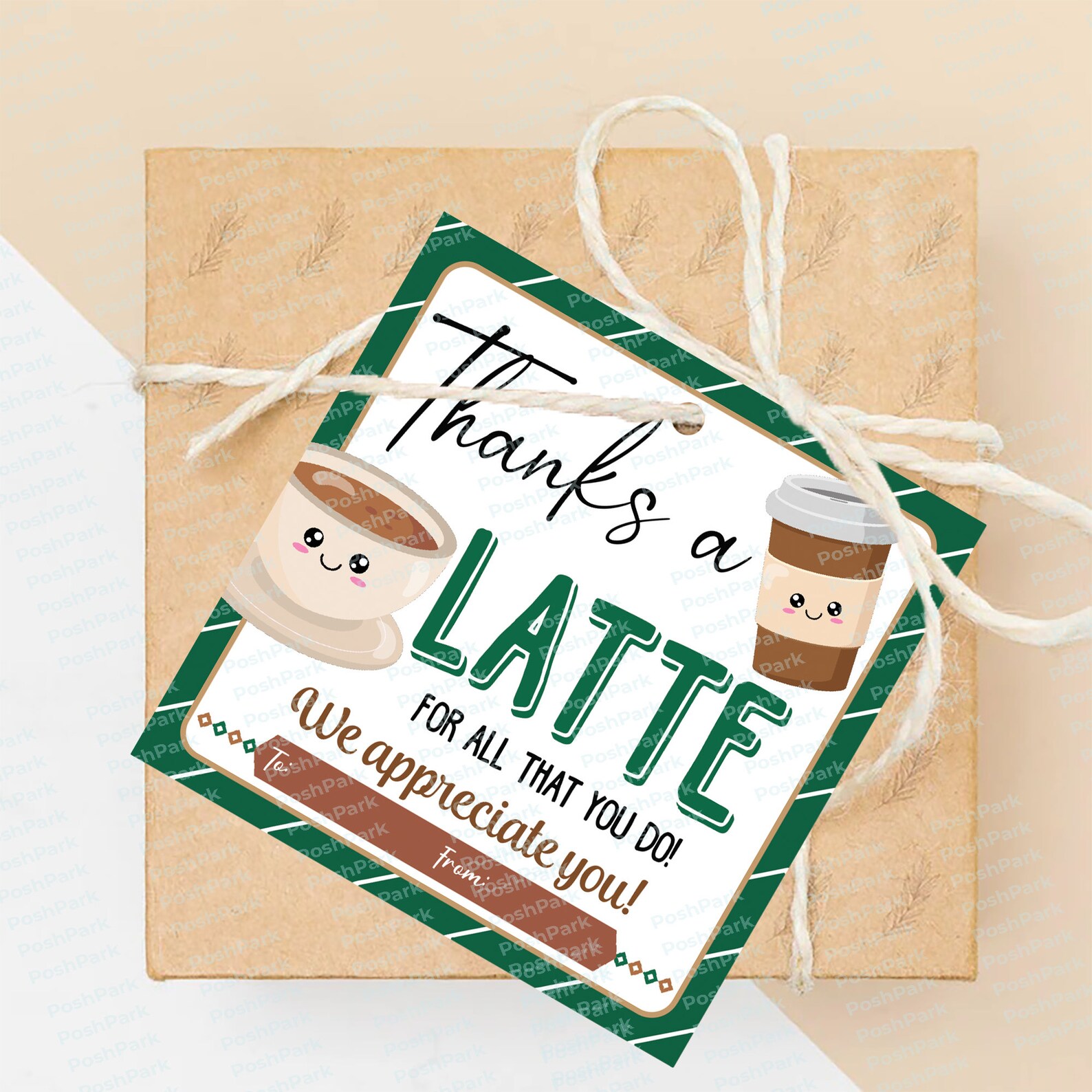 PDF Thanks A Latte Tag Download Staff Appreciation Tags - Etsy
