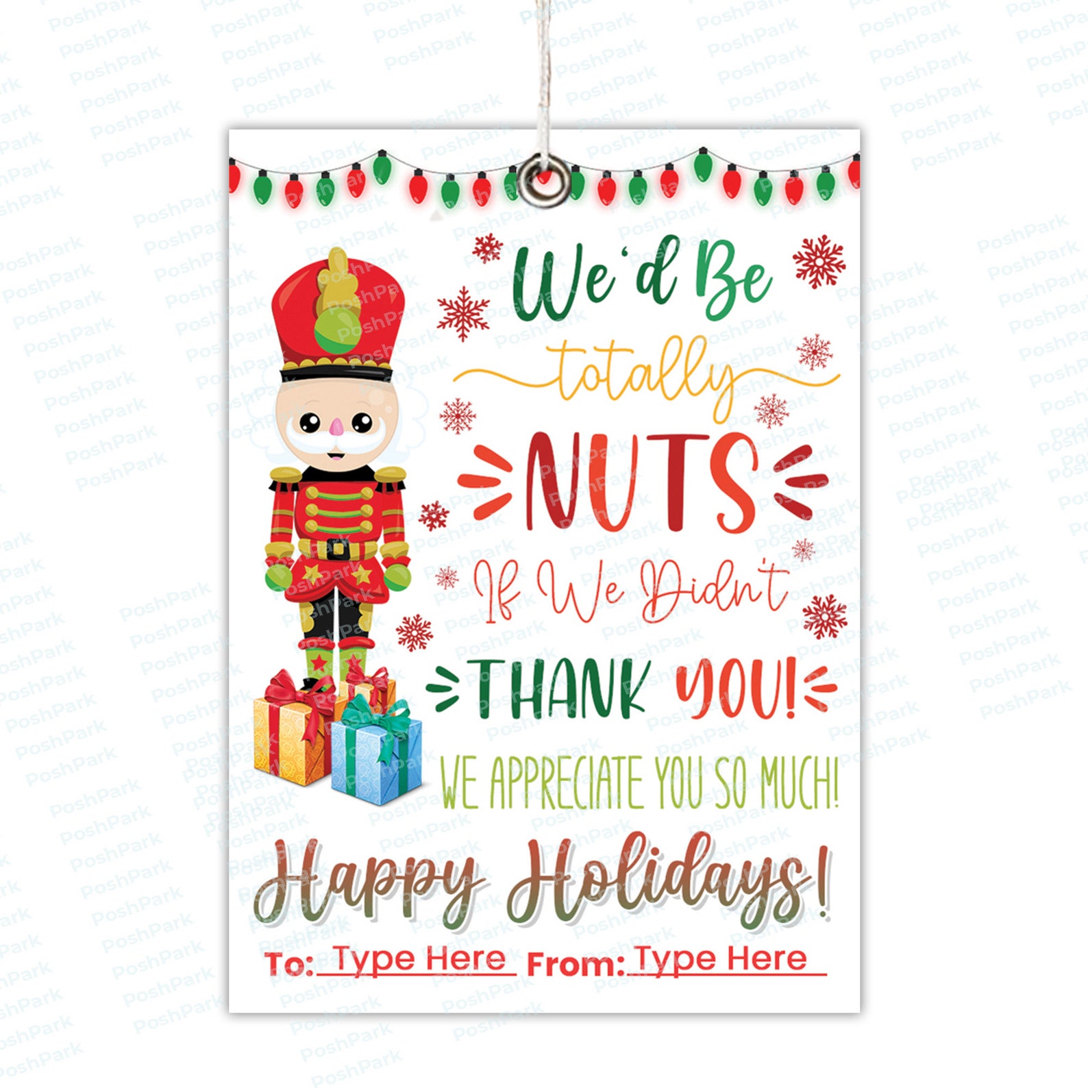 Editable Christmas Nut Gift Tags Staff Employee Nurse Teacher - Etsy