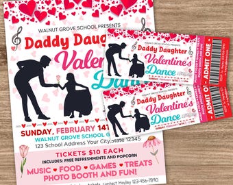 Valentine Dance Flyer and Ticket Templates - Etsy