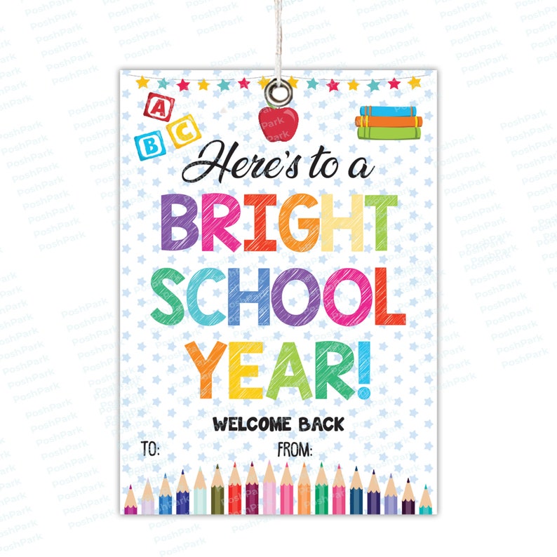 PRINTABLE PDF Bright School Year Gift Tag Colorful Back to - Etsy