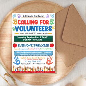 Volunteer Recruitment Flyer, PTO PTA Volunteer Flyer Template, Calling ...