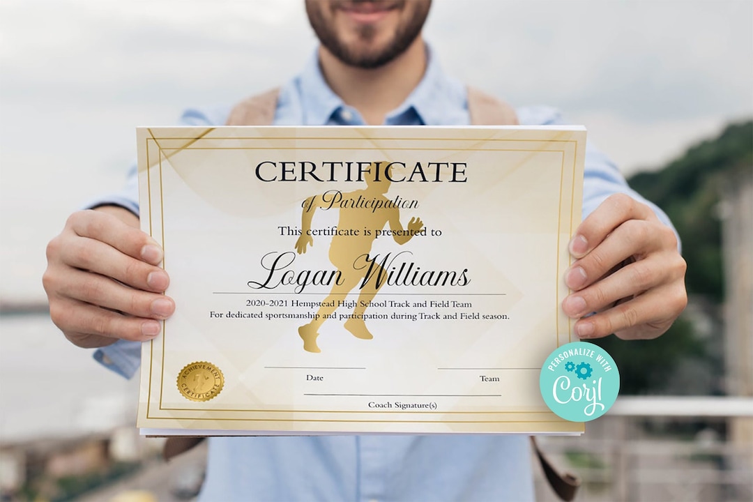 Editable Boys Cross Country Certificate Template, Boys Cross Country ...
