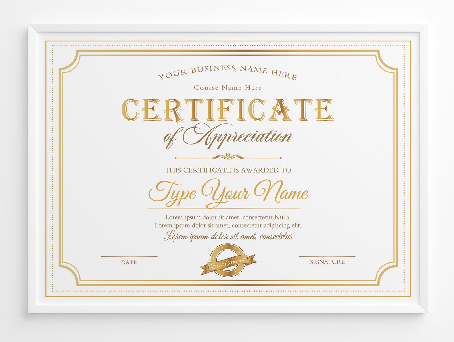 Editable Certificate of Appreciation Custom Award Certificate - Etsy