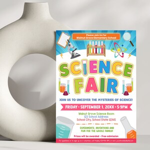 Editable Science Fair Flyer, School Academic Festival Flyer, PTO PTA ...