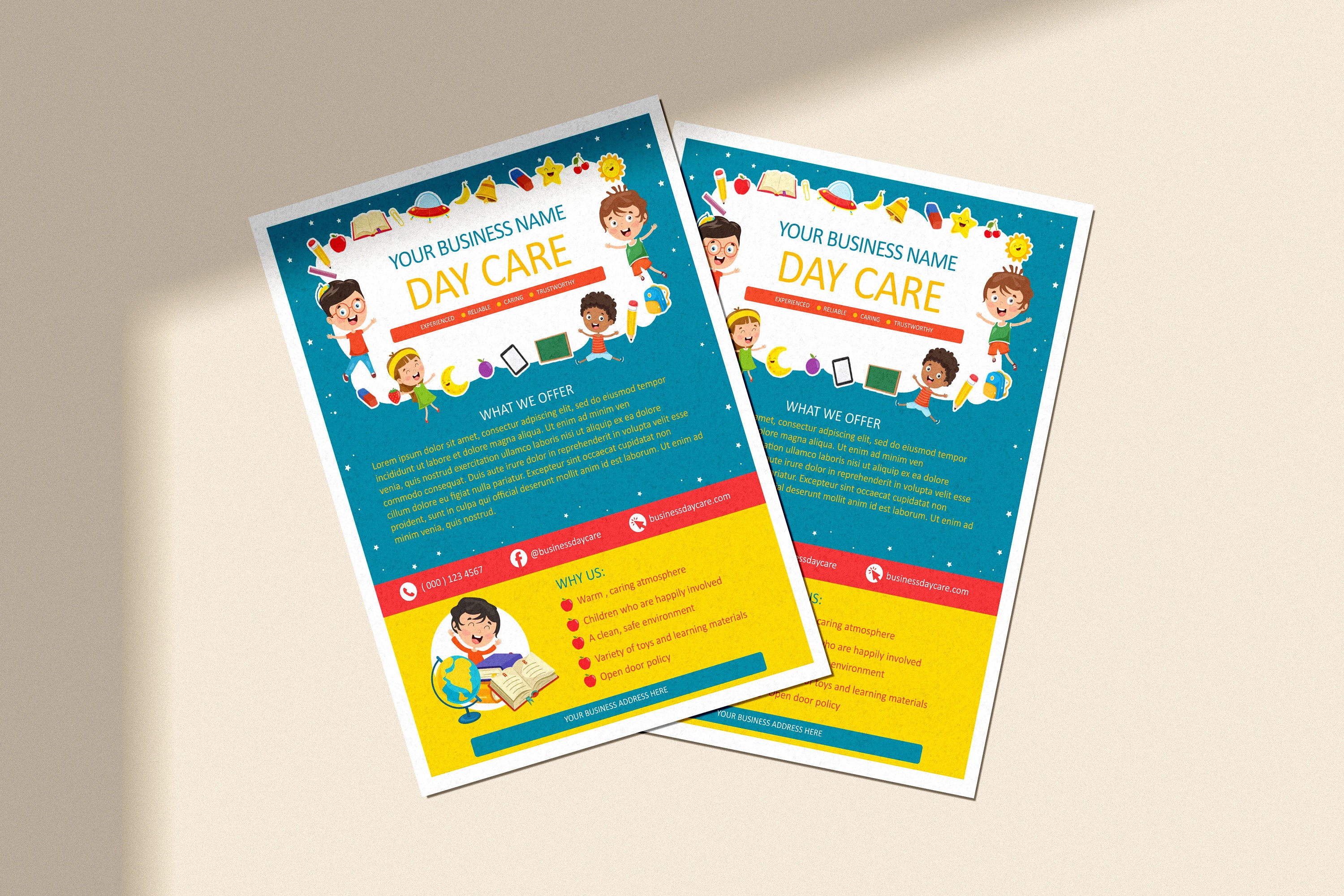 EDITABLE Childcare Flyer Template Kindergarten Daycare Flyer - Etsy
