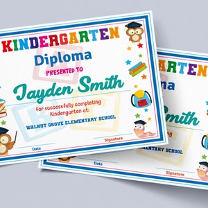 Editable Kindergarten Diploma Template, Kinder Diploma Template ...