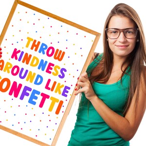 Colorful Kindness Classroom Sign, Boho Motivational Classroom Quotes ...