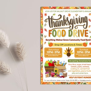 Thanksgiving Food Drive Flyer, Autumn Food Drive, Fall Food Drive Flyer ...