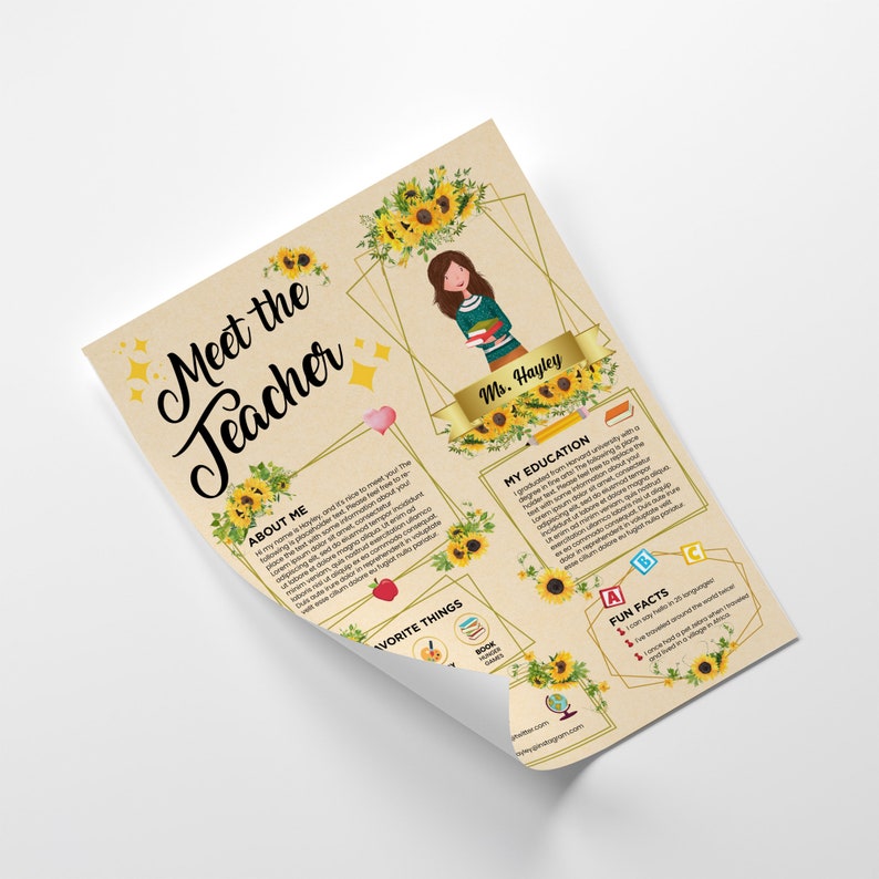 Meet the Teacher Editable Photo Teacher Letter Teacher - Etsy