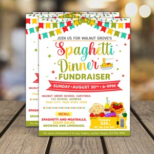 Editable Spaghetti Dinner Flyer Template, Italian Pasta Dinner ...
