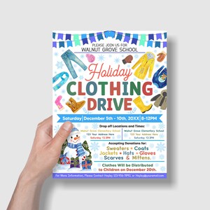 Editable Winter Clothing Drive Flyer, Printable PTA PTO, Cold Weather ...