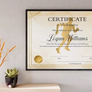 Editable Cross Country Certificate Template Bundle for Boys and Girls ...